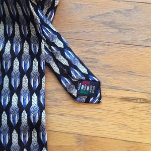 Louis Roth | Accessories | Louis Roth Black Blue And White Tie | Poshmark